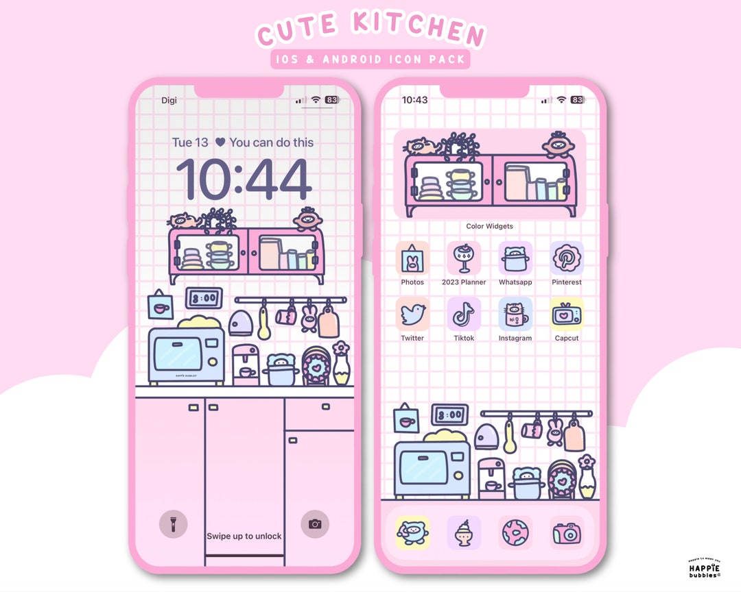 Cute Kitchen Ios Android Custom App Icons, Cute Phone Theme, Home ...