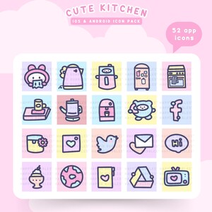 Cute Kitchen Ios Android Custom App Icons, Cute Phone Theme, Home ...
