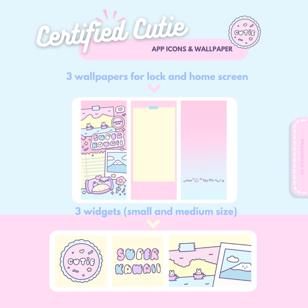 Certified Cutie Ios Android App Icons, Cute Icon Pack, Pink App Icons ...
