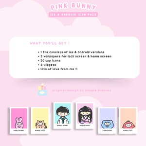 Pink Bunny Ios Android Cute App Icons Wallpaper Kawaii Ios App Icon ...