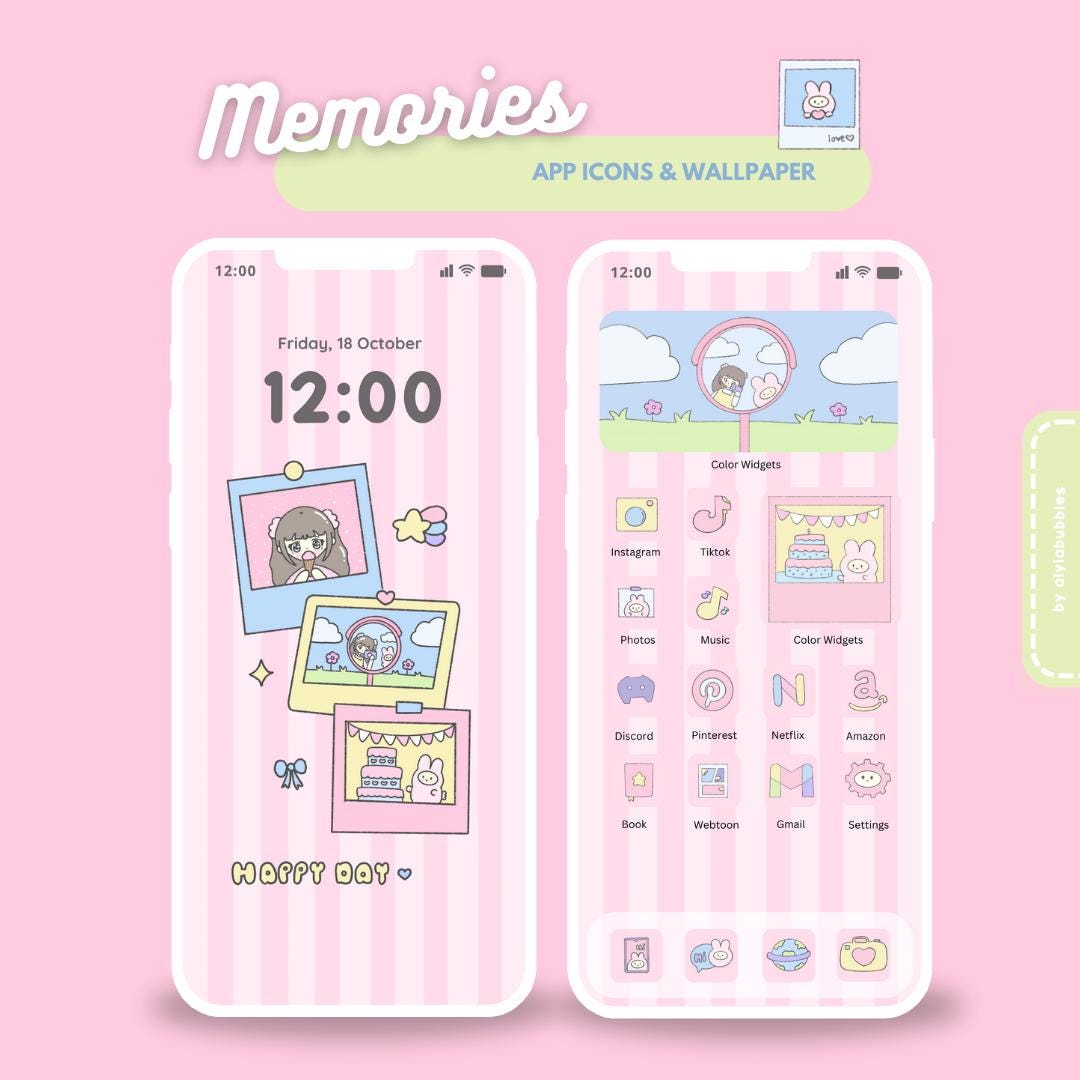 Cute Pink App Icons, Kawaii Phone Theme & Wallpaper - Etsy