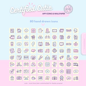 Certified Cutie Ios Android App Icons, Cute Icon Pack, Pink App Icons ...