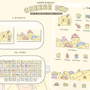 Cheese Day Ios Android Purple App Icons, Cute Custom Phone Theme, Home ...