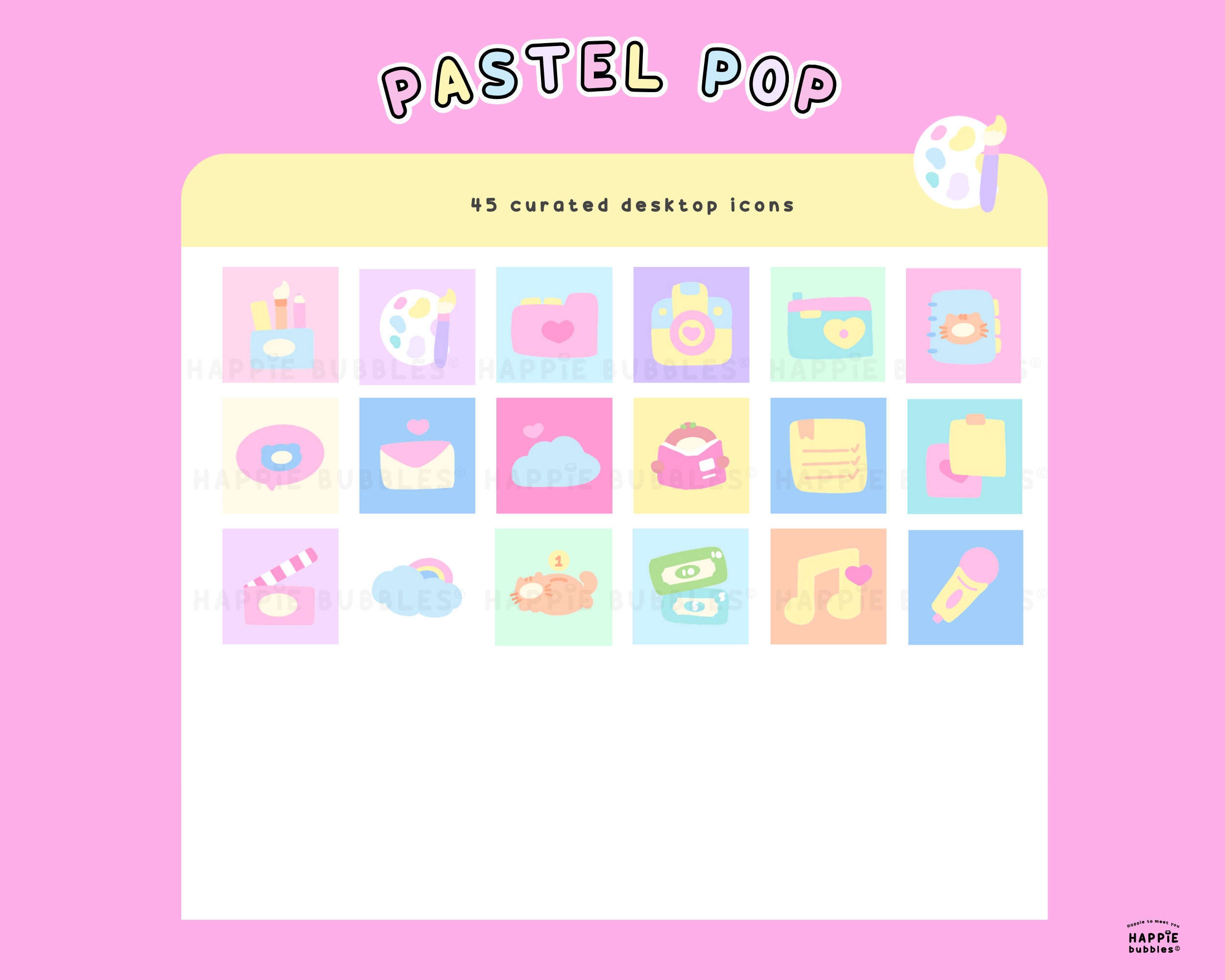 Pastel Pop Desktop Wallpaper and Icon - Etsy