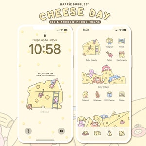 Cheese Day Ios Android Purple App Icons, Cute Custom Phone Theme, Home ...