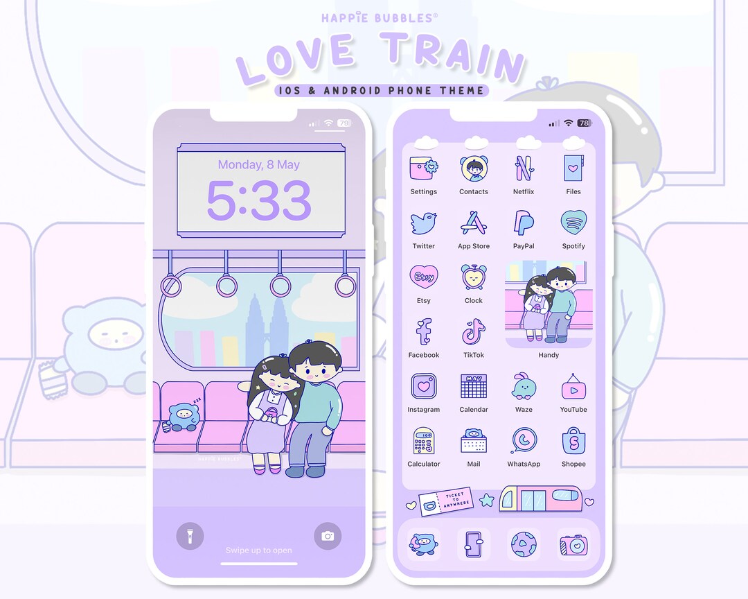 Love Train Ios Android Cute App Icons Wallpaper Kawaii Ios App Icon ...