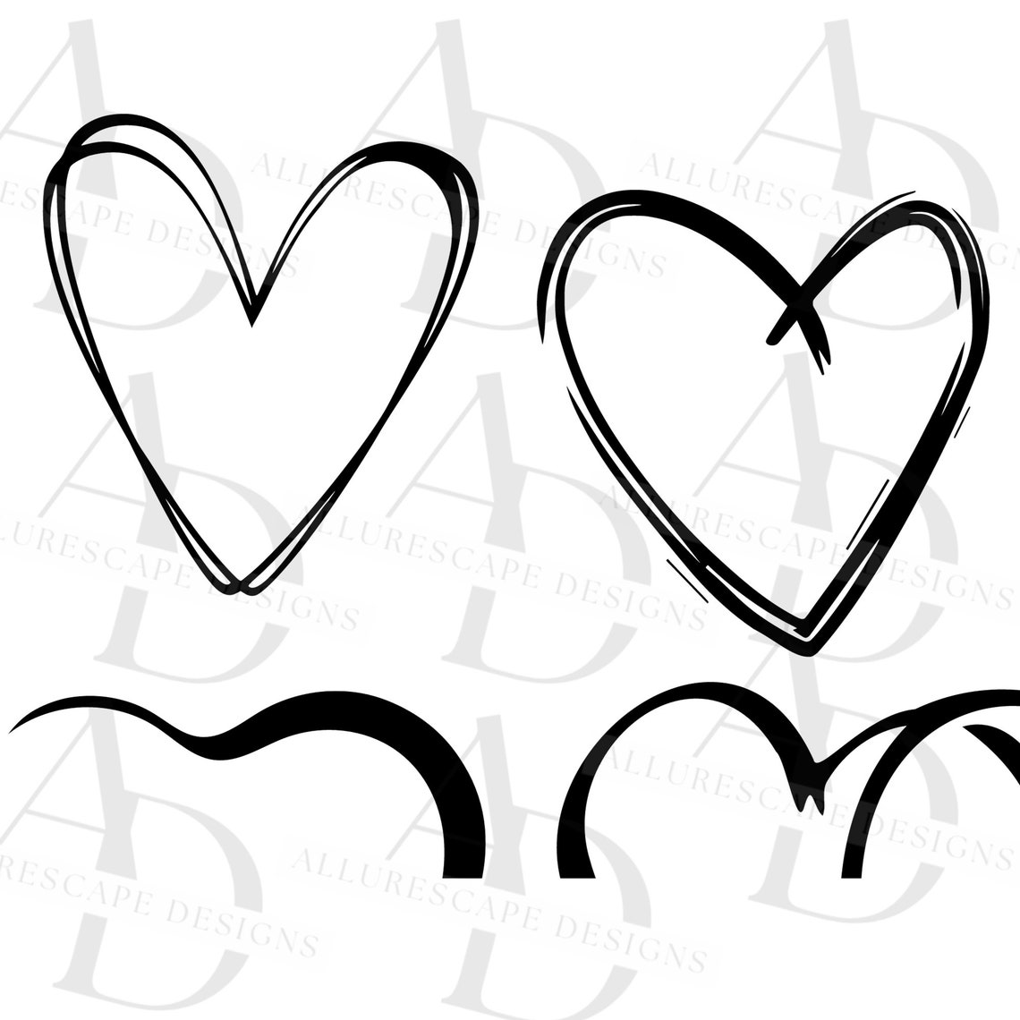 Heart Svg Bundle, Heart Svg, Hand Drawn Heart Svg, Open Heart Svg ...