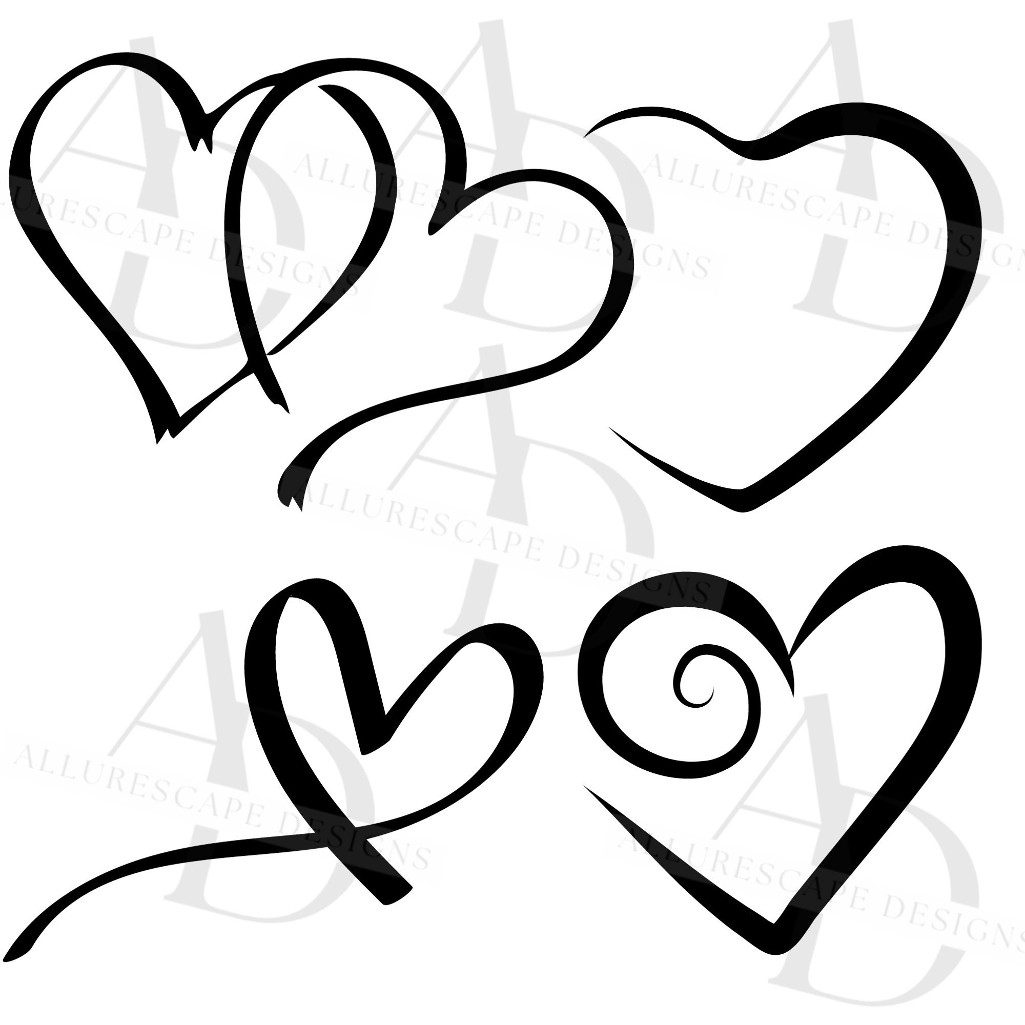 Heart Svg Bundle, Heart Svg, Hand Drawn Heart Svg, Open Heart Svg ...