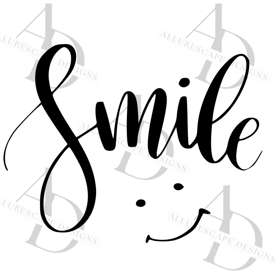 Smile, Vinyl, Stencil, Wooden Sign, HTV, Clothing, Wall Decor, Tote ...