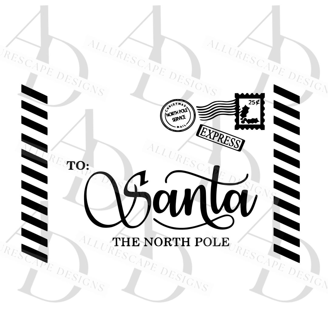 Santa Mailing Card SVG, Christmas SVG, Holiday, Png, Eps, Dxf, Cricut ...