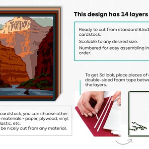 3D Grand Canyon Svg - Shadow Box Svg, Arizona Svg - Etsy