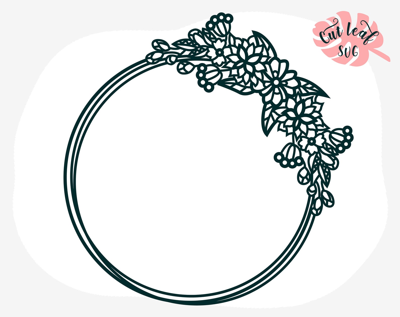 Floral Wreath Svg Dxf Files for Plasma Cnc Files for Wood - Etsy