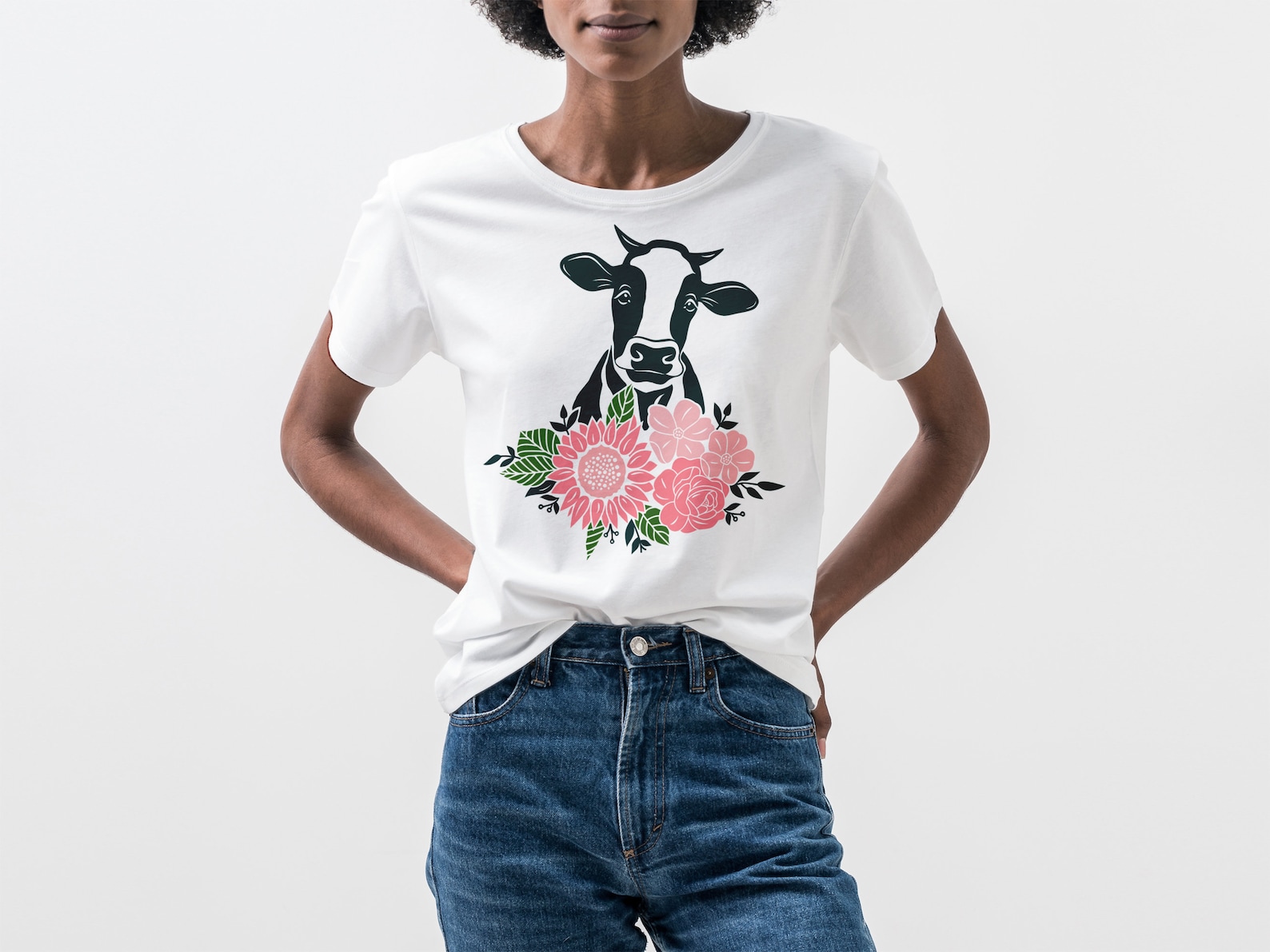 Cow With Flower Svg Cow Svg Heifer Svg Floral Svg Flower - Etsy
