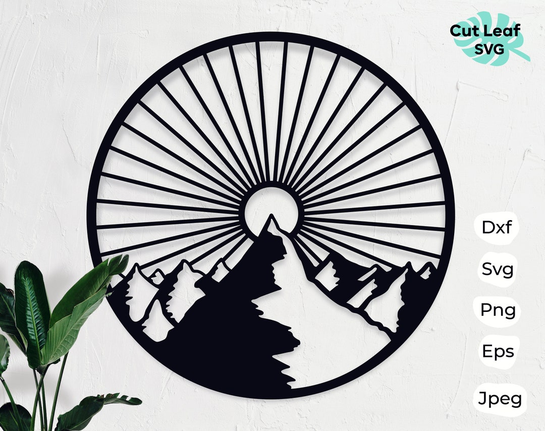 Mountain DXF SVG Metal Wall Art Laser Cut Files, Nature Scene Cnc ...