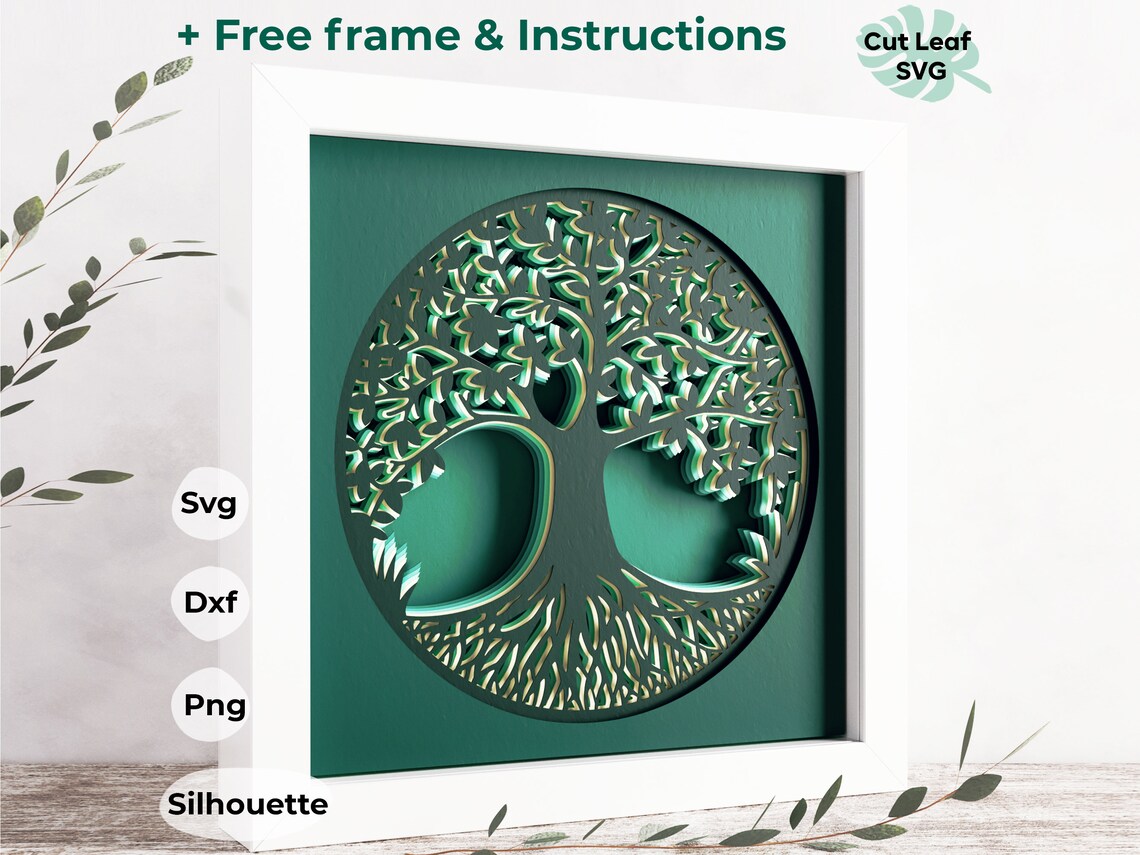 3D Tree of Life SVG - Shadow Box Svg, Family Tree Shadowbox Svg, Files ...