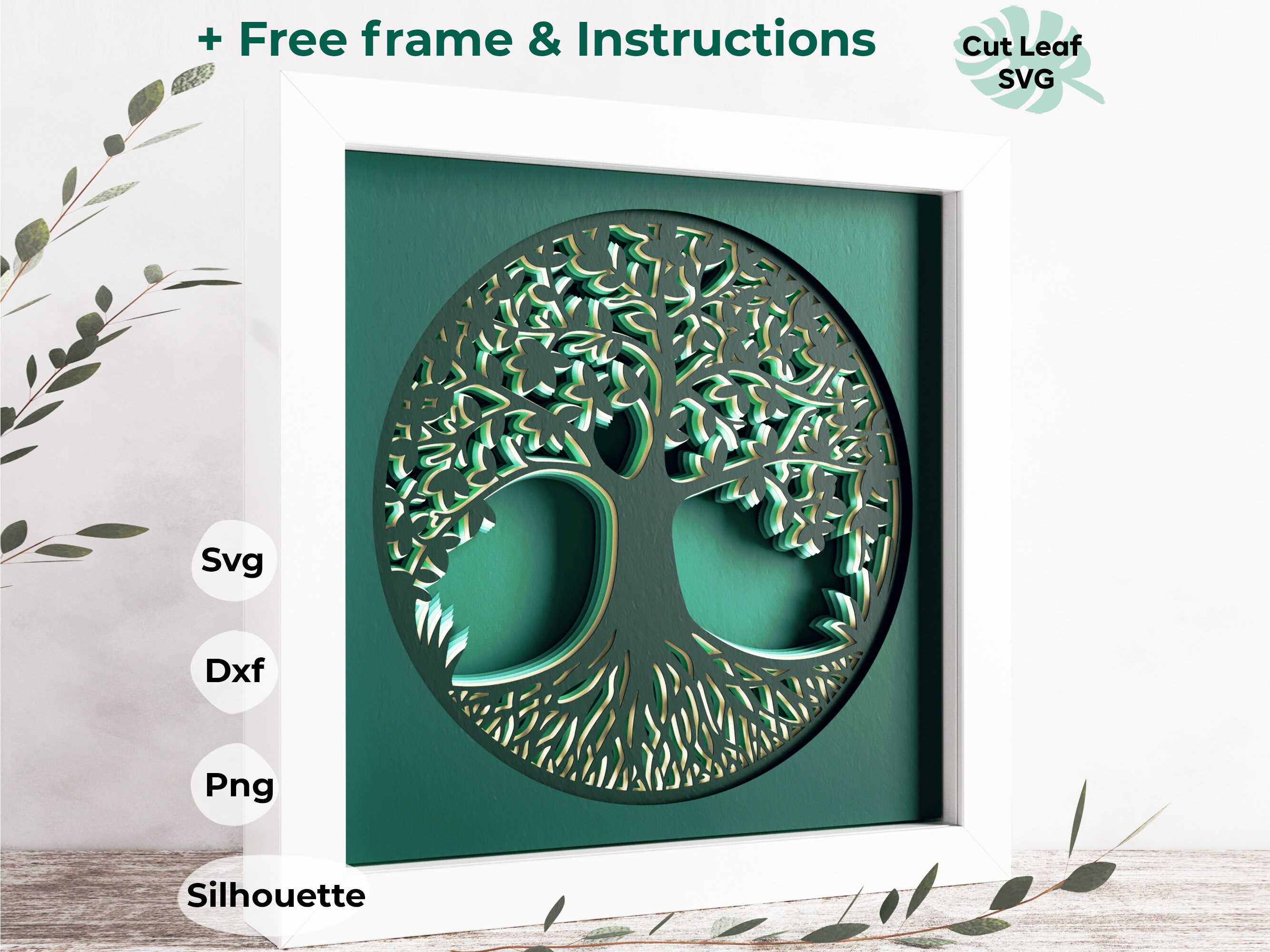 3D Tree of Life SVG - Shadow Box Svg, Family Tree Shadowbox Svg, Files ...
