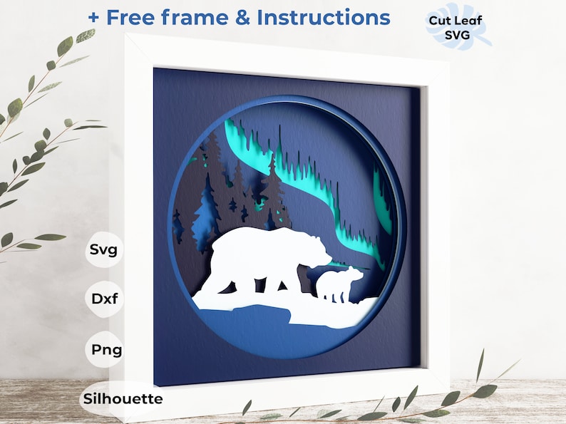 Mama & Baby Bear 3D Shadow Box SVG – Nature Scene (digital Download) - Etsy