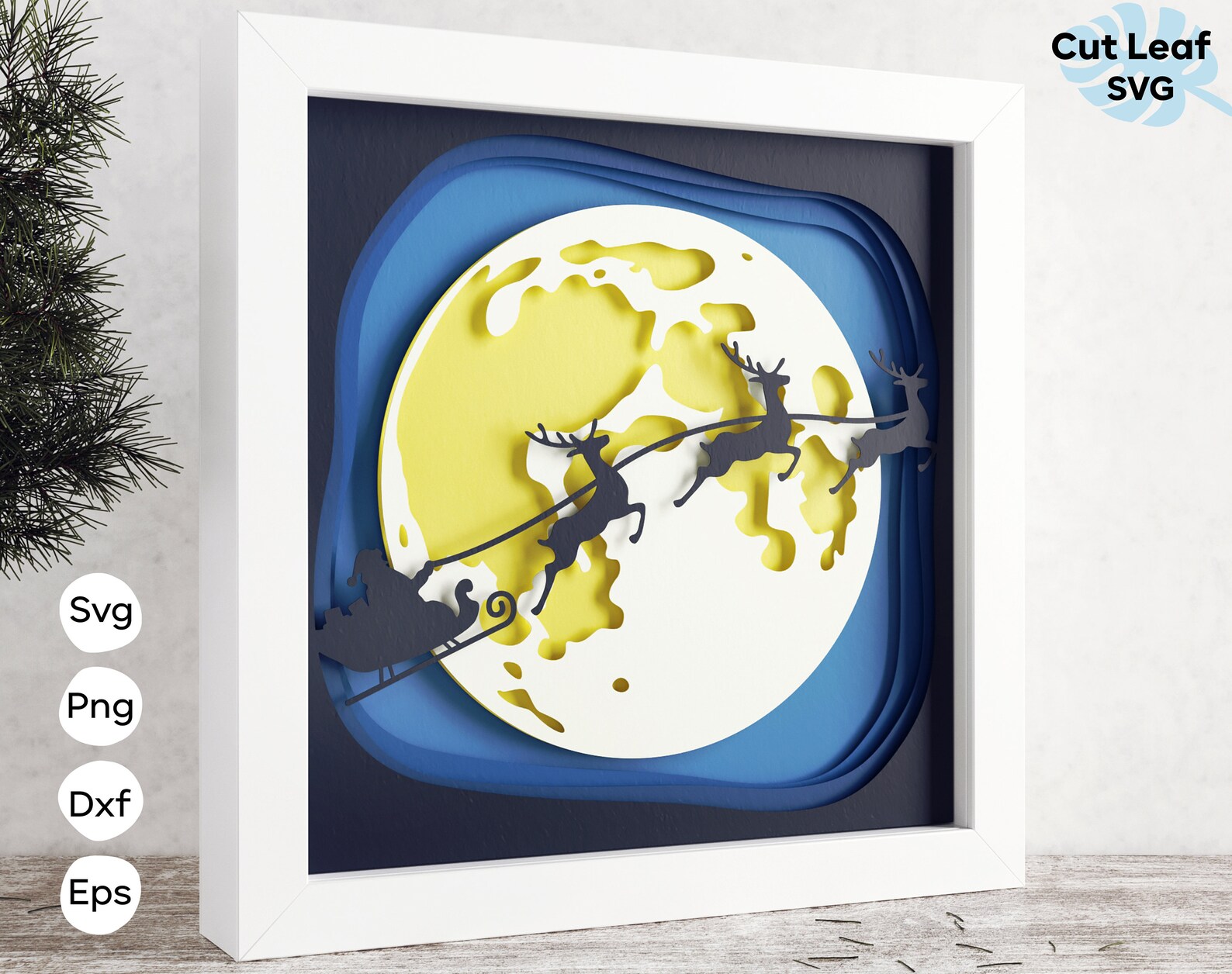 3d Layered Christmas Svg Shadow Box Svg Laser Cut Files Cnc - Etsy