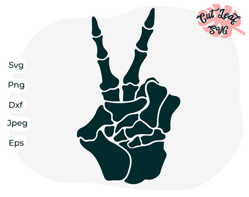 Skeleton Hand Peace Sign SVG, Bones Vector (digital Files) - Etsy