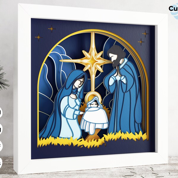 Nativity Shadow Box Svg - Etsy