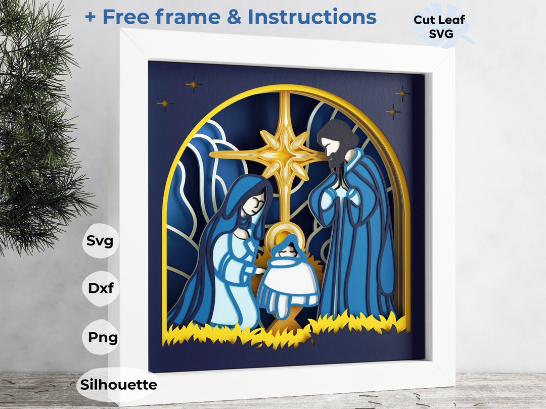 3D Nativity Svg - Shadow Box Svg, Christmas Svg - Etsy