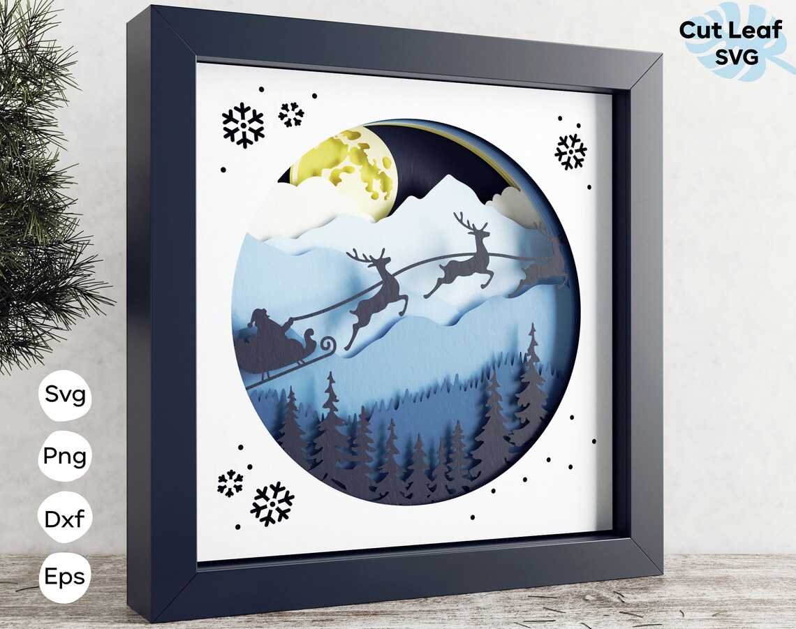 3D Santa Svg Shadow Box Svg Christmas Svg Layered Svg - Etsy