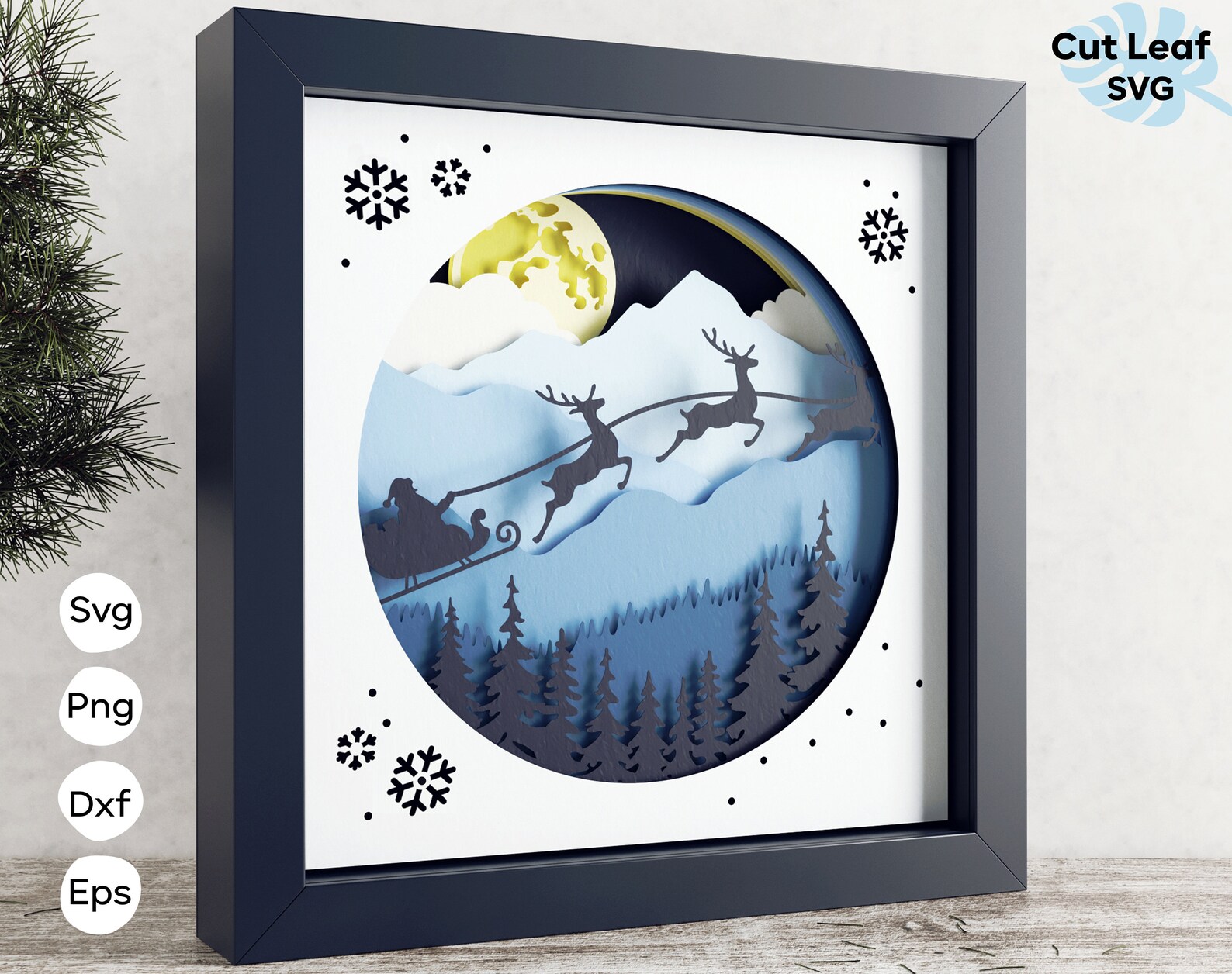 3D Santa Svg Shadow Box Svg Christmas Svg Layered Svg - Etsy