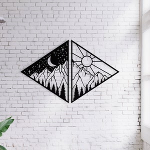 Day and Night DXF SVG Metal Wall Art Laser Cut Files, Moon and Sun Cnc ...