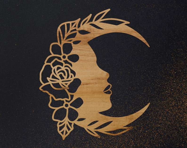 Moon Svg, Dxf Files for Plasma, Cnc Files for Wood, Moon Clipart ...