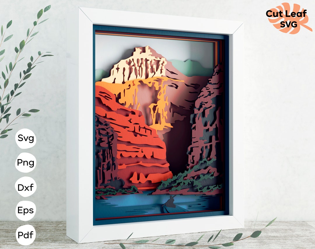 3D Grand Canyon Svg - Shadow Box Svg, Arizona Svg - Etsy
