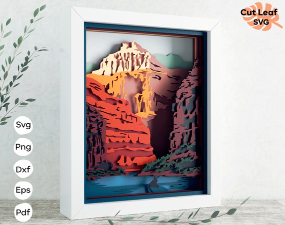 3D Grand Canyon Svg Shadow Box Svg Arizona Svg | Etsy