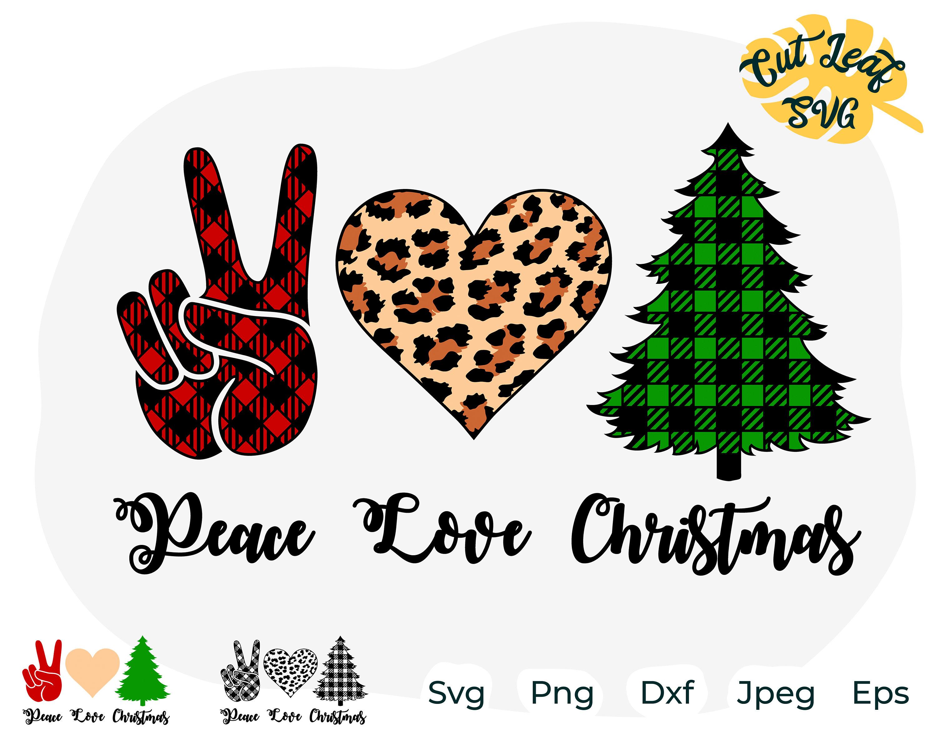 Peace Love Christmas Svg, Christmas Tree Svg, Merry Christmas Svg ...