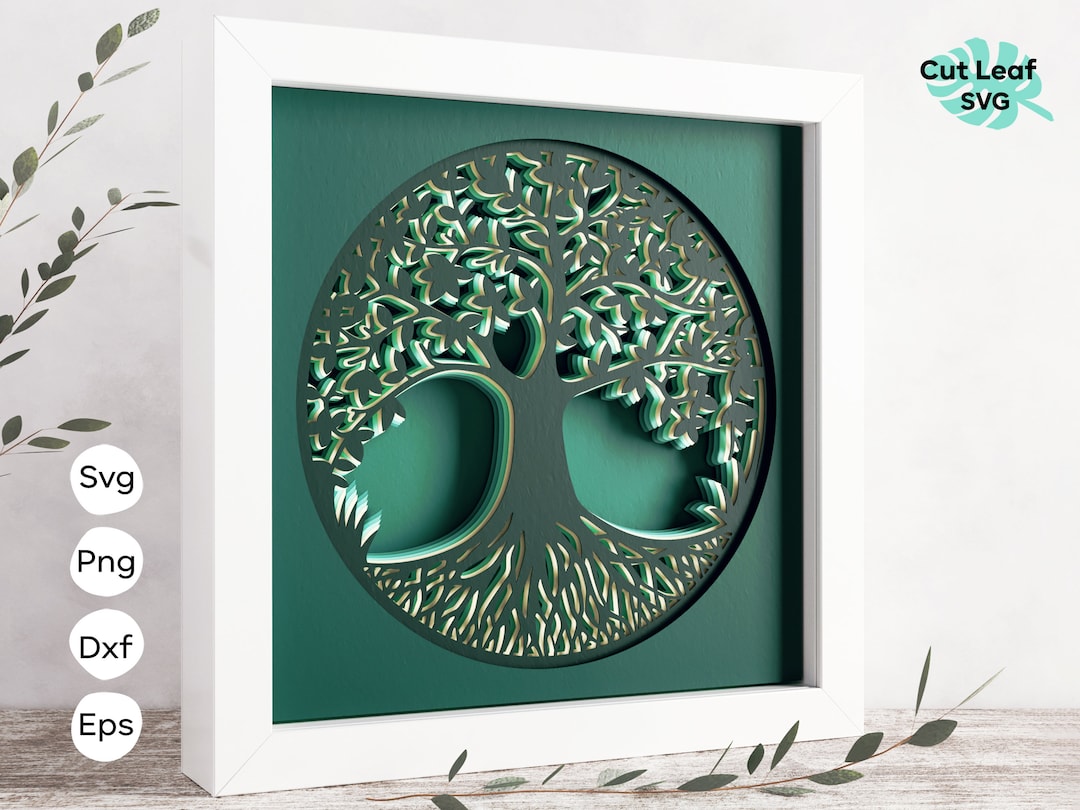 3D Tree of Life SVG Shadow Box Svg Family Tree Shadowbox - Etsy