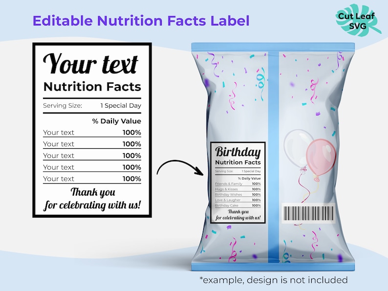 Chip Bag Template, Canva Template, Custom Chip Bag, Chip Bag Template ...