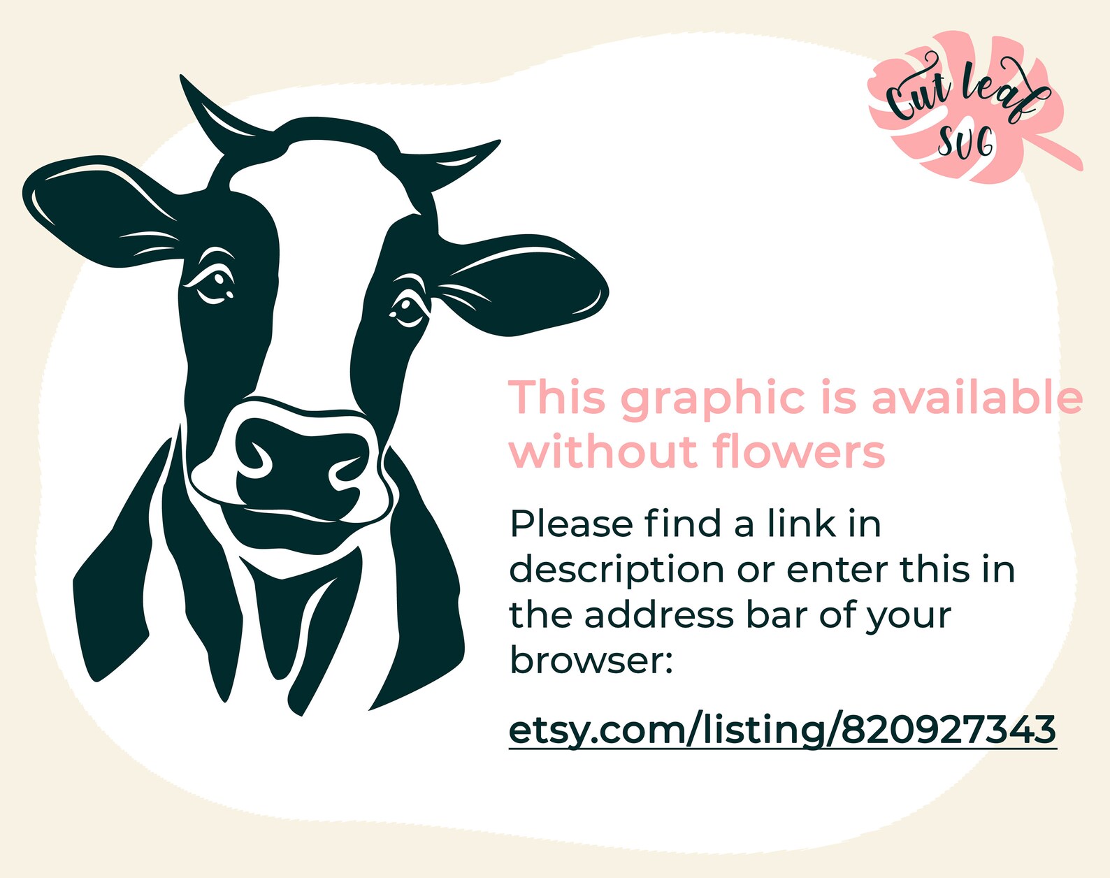 Cow with flower svg cow svg heifer svg floral svg flower | Etsy