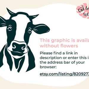 Cow With Flower Svg, Cow Svg, Heifer Svg, Floral Svg, Flower Svg, Cow ...
