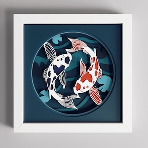 3D Koi Fish Svg - Shadow Box Svg, Fish Svg - Etsy