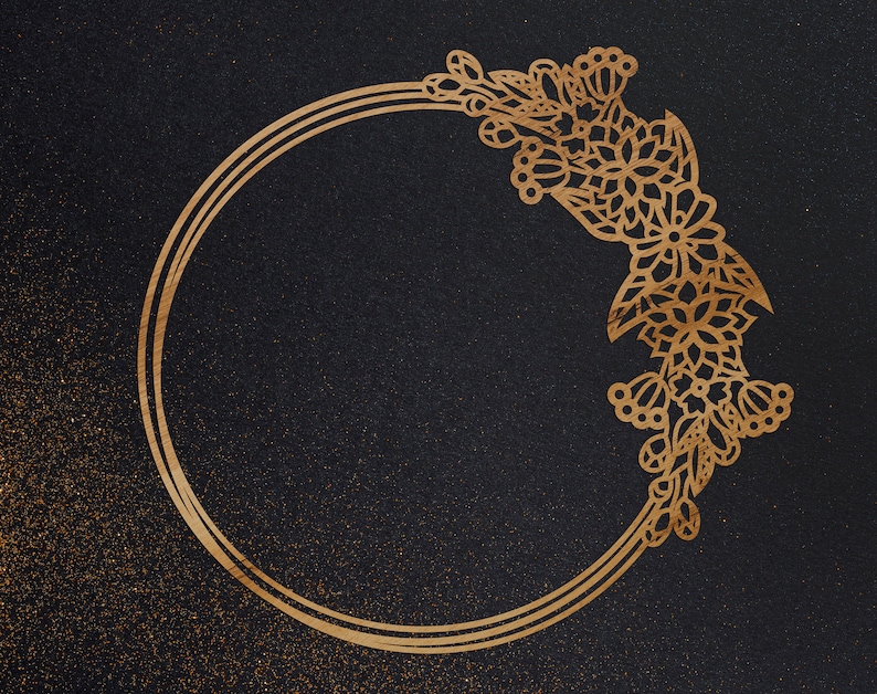 Floral wreath svg dxf files for plasma cnc files for wood | Etsy