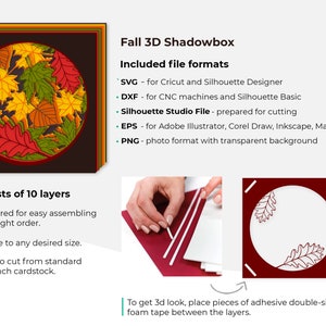 3D Fall Svg - Shadow Box Svg, Fall Leaves Svg, Autumn Svg - Etsy