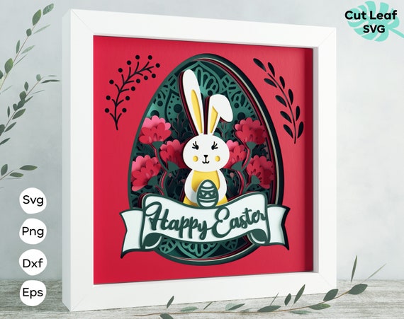 3d Easter Svg Shadow Box Svg Happy Easter Svg | Etsy