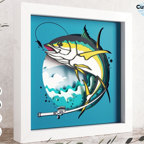 Fishing Shadow Box SVG for Cricut Silhouette Father 3d - Etsy