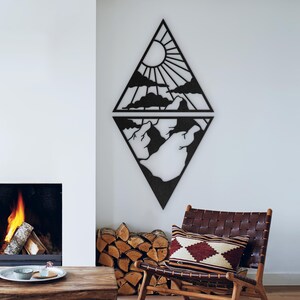 Mountains Scene SVG DXF, Metal Wall Art Laser Cut File - Etsy