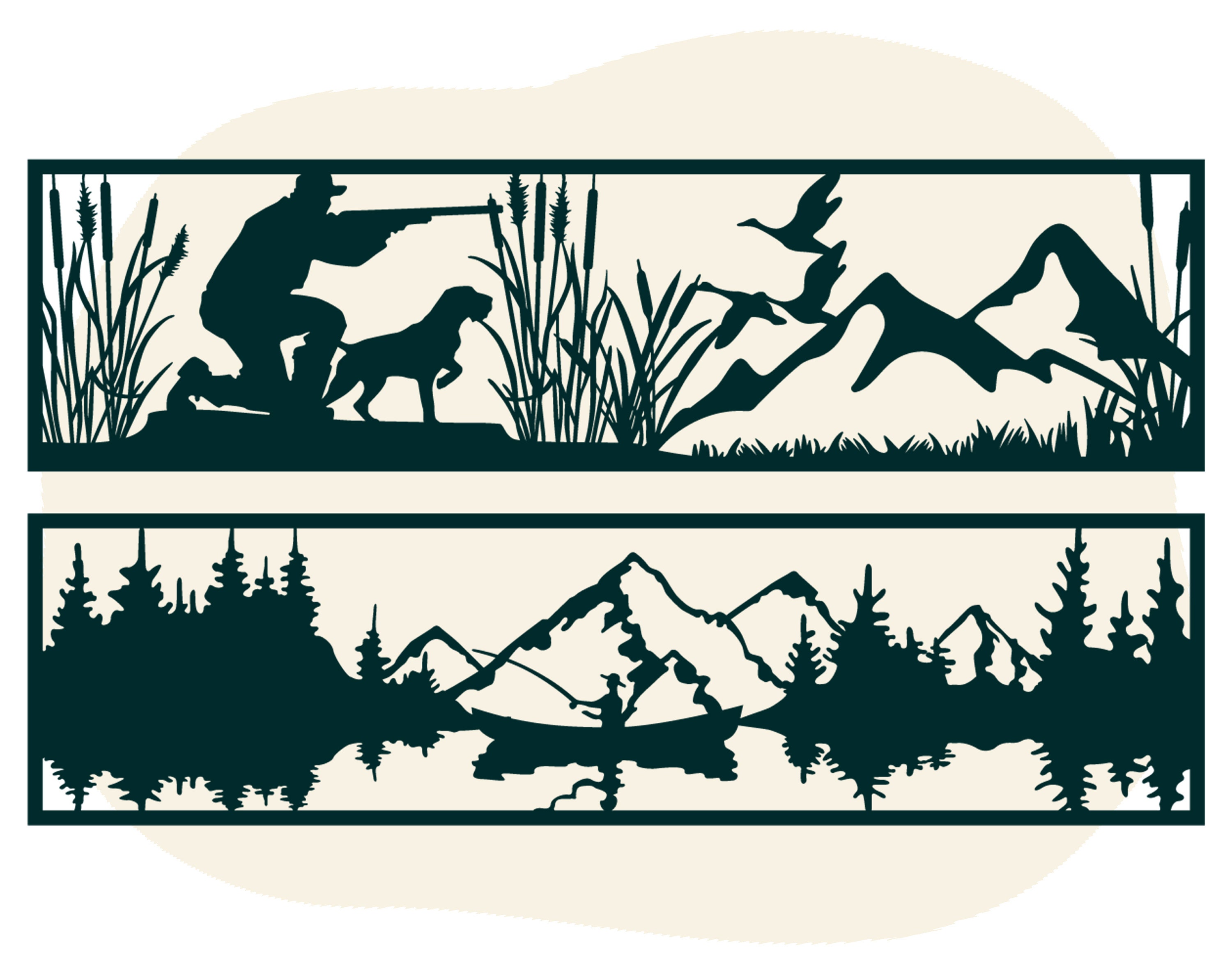 Hunting Fishing Dxf Files for Plasma, Cnc Files for Wood, Hunting Svg ...
