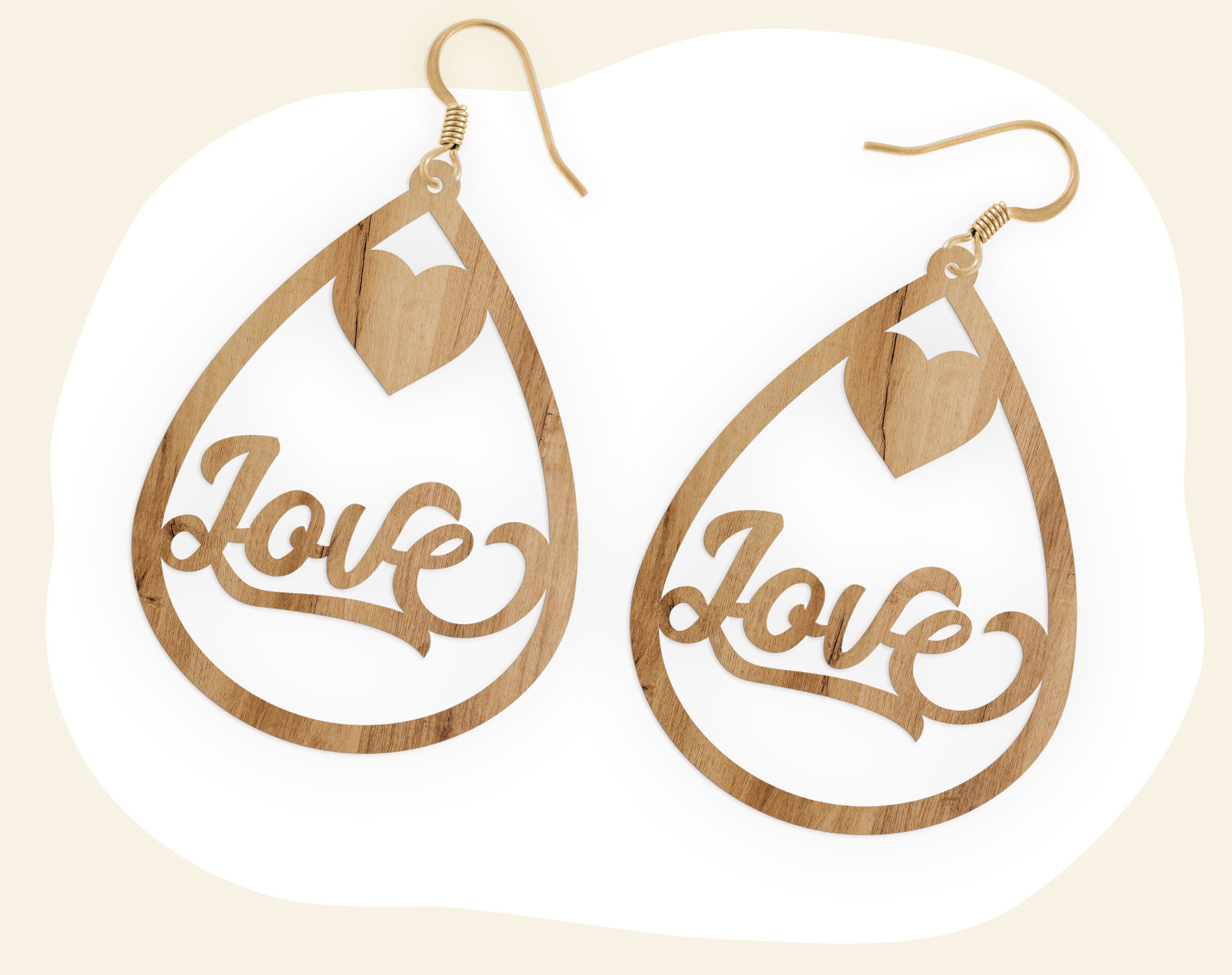 Heart & Teardrop Earring SVG, Love Cut File (digital Download) - Etsy