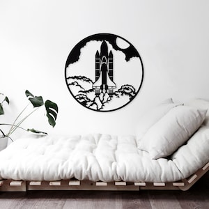 Rocket DXF SVG Metal Wall Art Laser Cut Files, Spaceship Cnc Router ...
