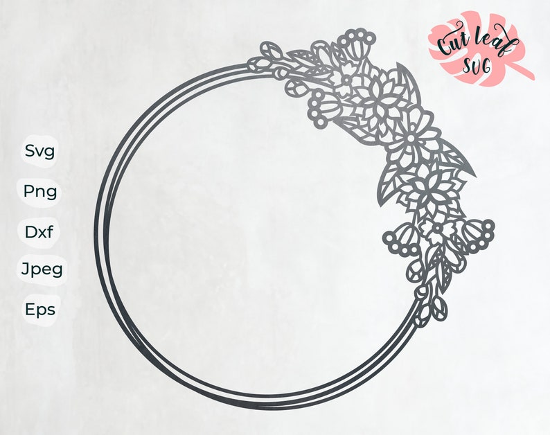 Floral Wreath Svg Dxf Files for Plasma Cnc Files for Wood - Etsy