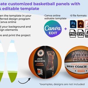 Basketball Panel Template, Size 7 Basketball Template, Canva Template ...