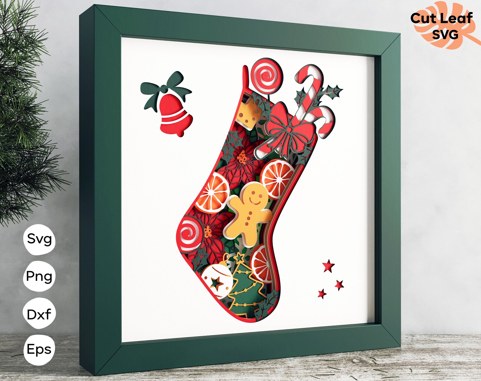 3D Christmas Svg Shadow Box Svg Christmas Svg Layered Svg | Etsy
