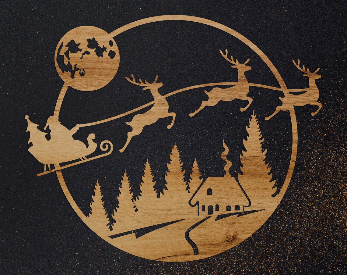 Christmas Svg Dxf Files for Plasma Santa Claus Svg Deer | Etsy