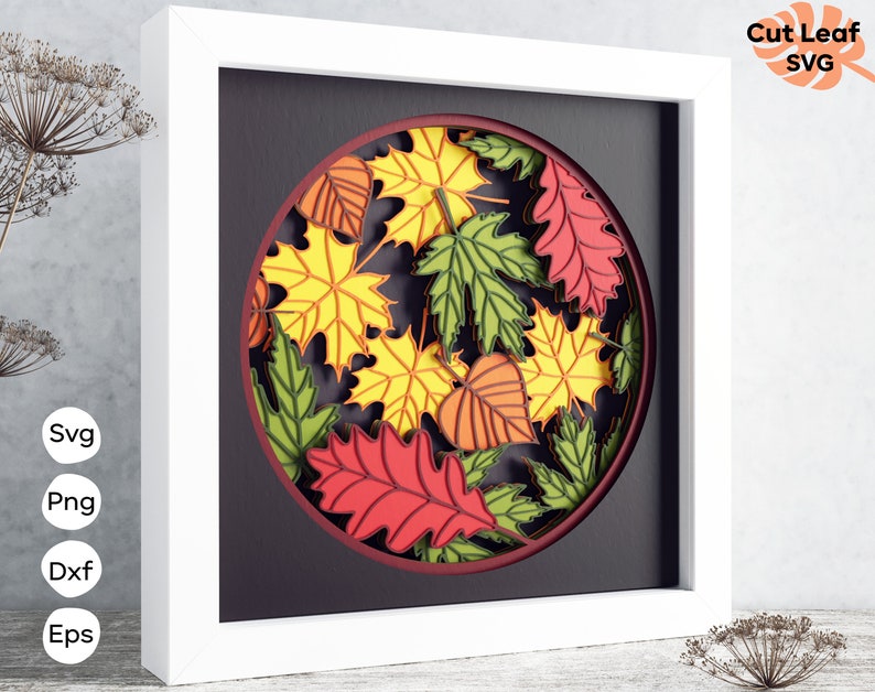 3D Fall Svg Shadow Box Svg Fall Leaves Svg | Etsy